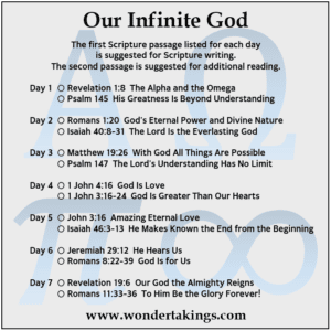 Our-Infinite-God-Scripture | Wondertakings