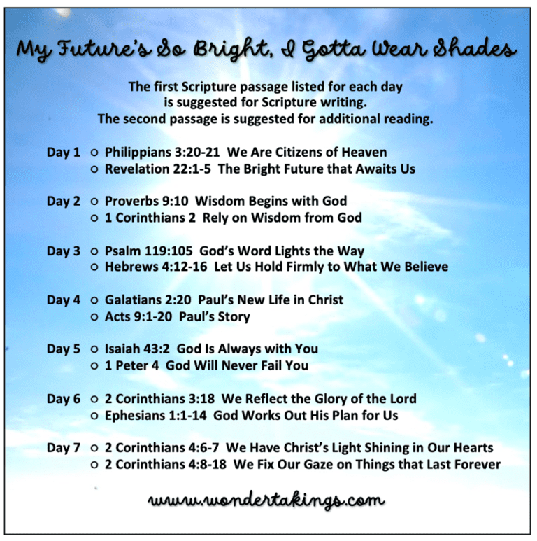 My Future’s So Bright, I Gotta Wear Shades | Wondertakings