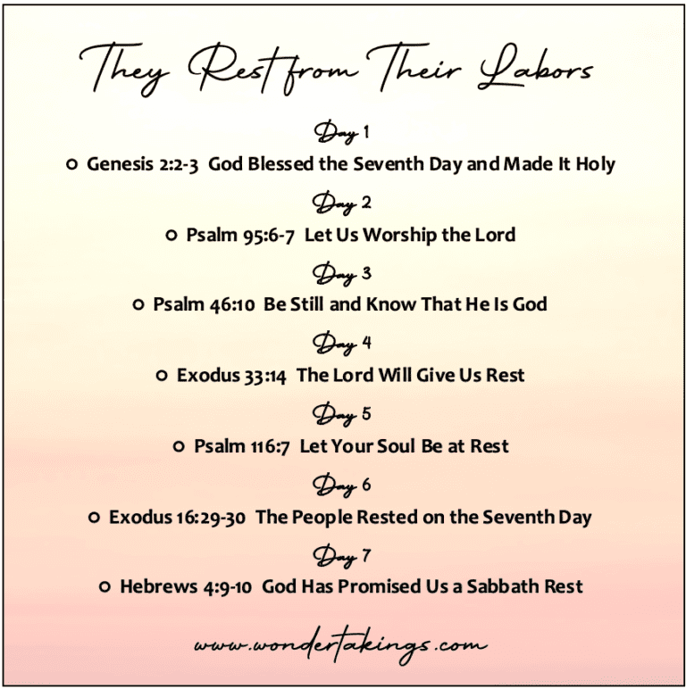 They Rest from Their Labors | Wondertakings