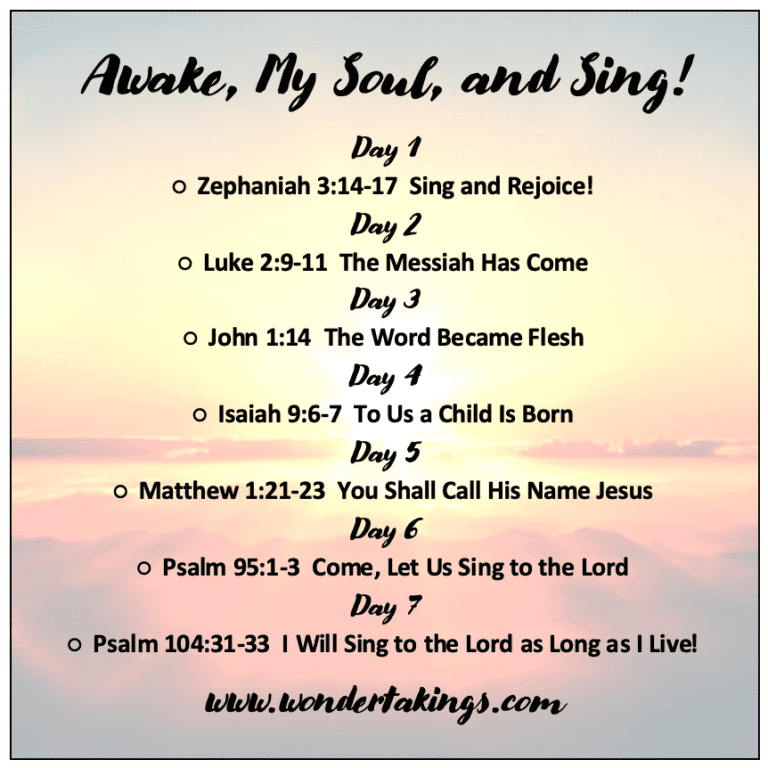 Awake, My Soul, and Sing! | Wondertakings